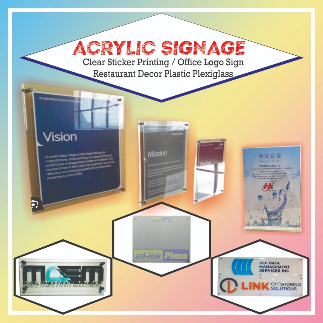 Durable Round and Square Single Face Signages, Menu LED Film Signages ...