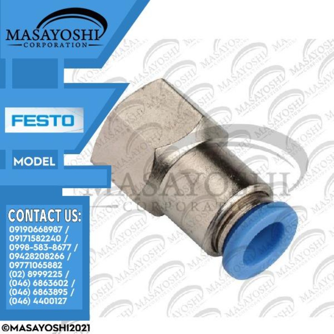 Festo Female Pneumatic Push In Fittings 8mm x 3/8 | Threaded Push In ...