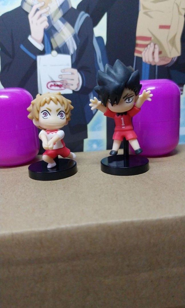 Haikyuu mini figure nekoma kuroo yaku Capsule chocolate egg haikyu ...