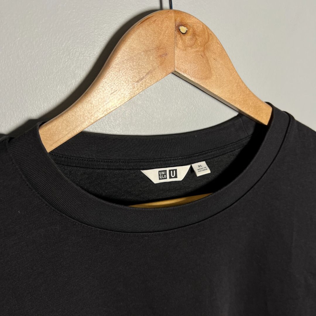 JL-05 Uniqlo U AIRism Oversized Crew Neck T-Shirt 'Black', Men's Fashion, Tops & Sets, Tshirts ...