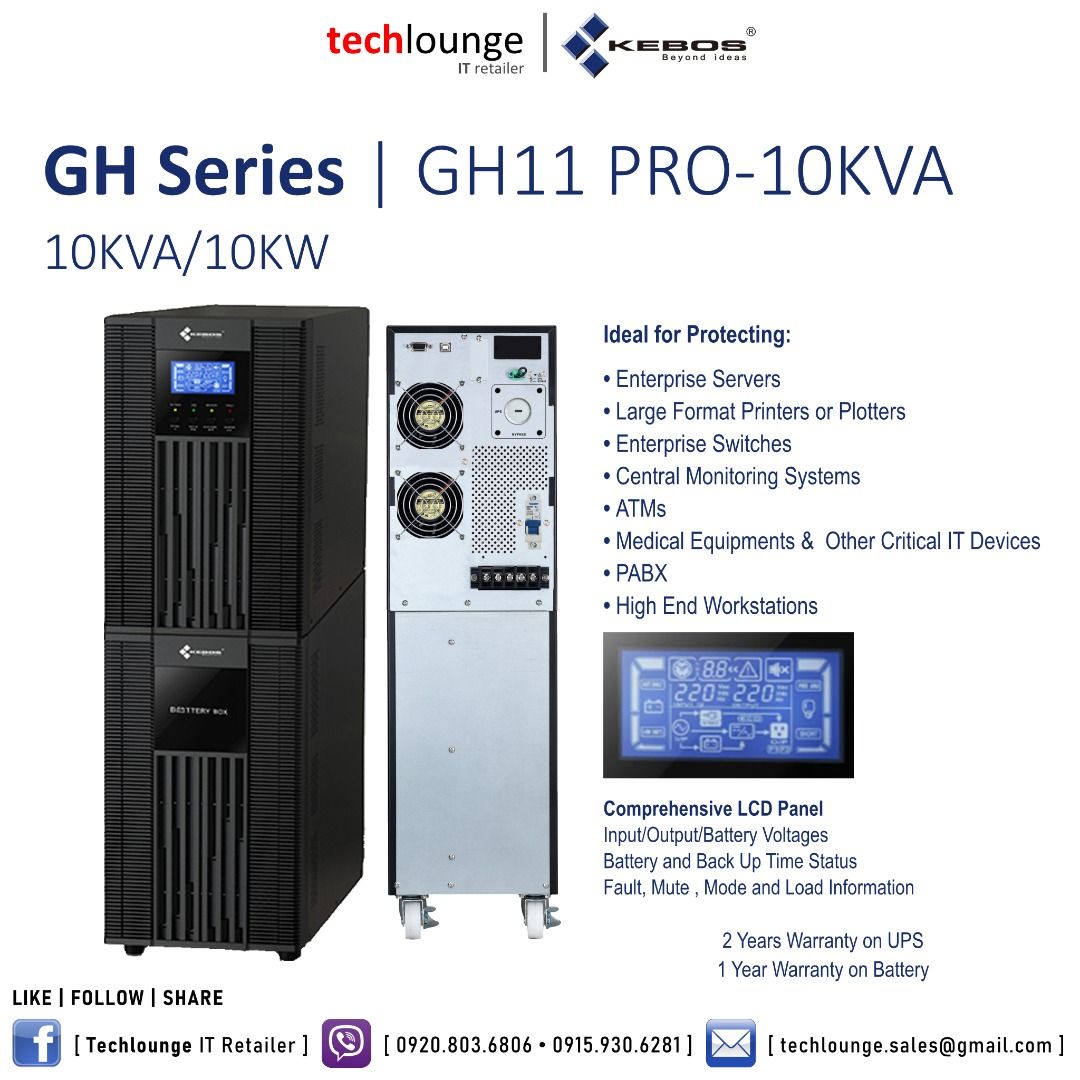 KEBOS GH Series | GH11 PRO-10KVA, 10KVA/10KW, 1-Phase, Double ...