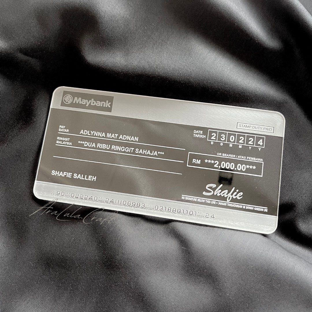 Mockup Cheque Cek Plate Hantaran Mas Kahwin Duit, Hobbies & Toys ...