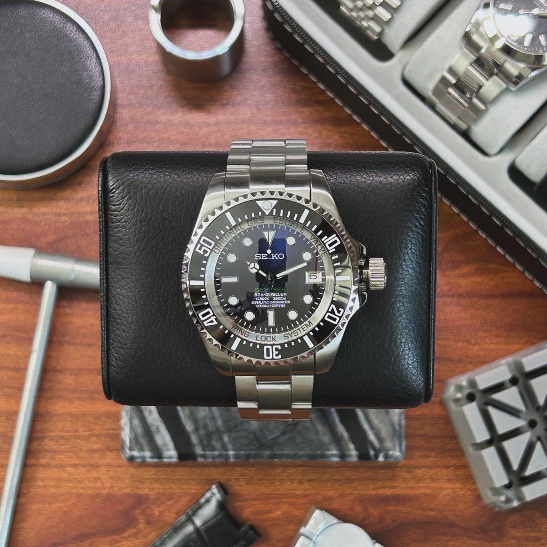 [Mod] 44mm Seiko Sea Dweller Deep Sea Blue, Men's Fashion, Watches ...