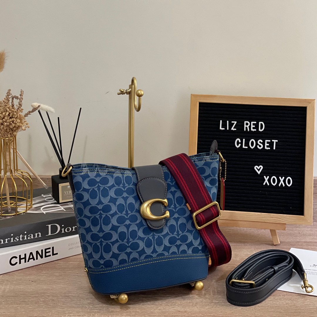 ON HAND: Coach Tali Bucket Bag in Signature Denim, Women's Fashion ...