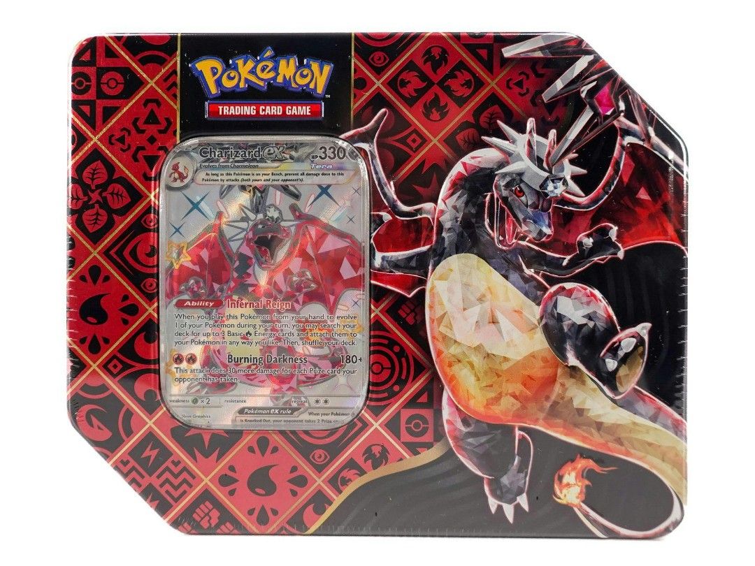 Pokemon Paldean Fates Charizard Tin, Hobbies & Toys, Toys & Games on ...