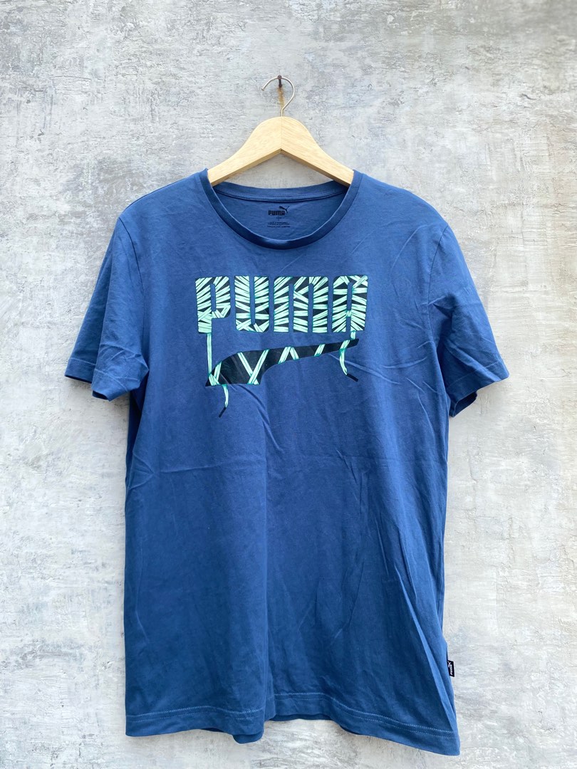 Puma classic logo shirt, Fesyen Pria, Pakaian , Atasan di Carousell