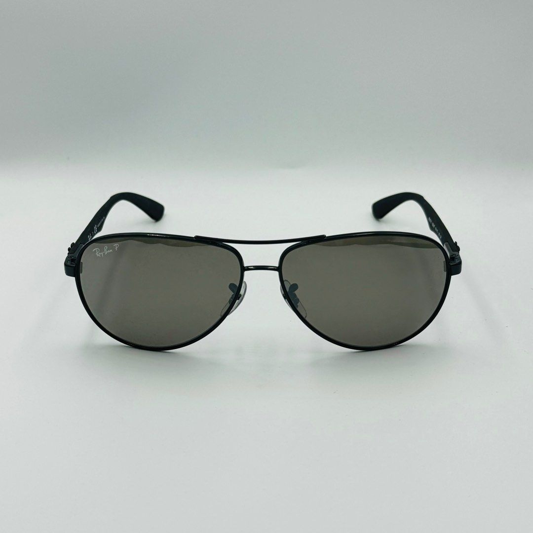 Rayban RB8313 002/K7 Tech-Carbon Fibre Aviator Black w/ Grey Mirror ...