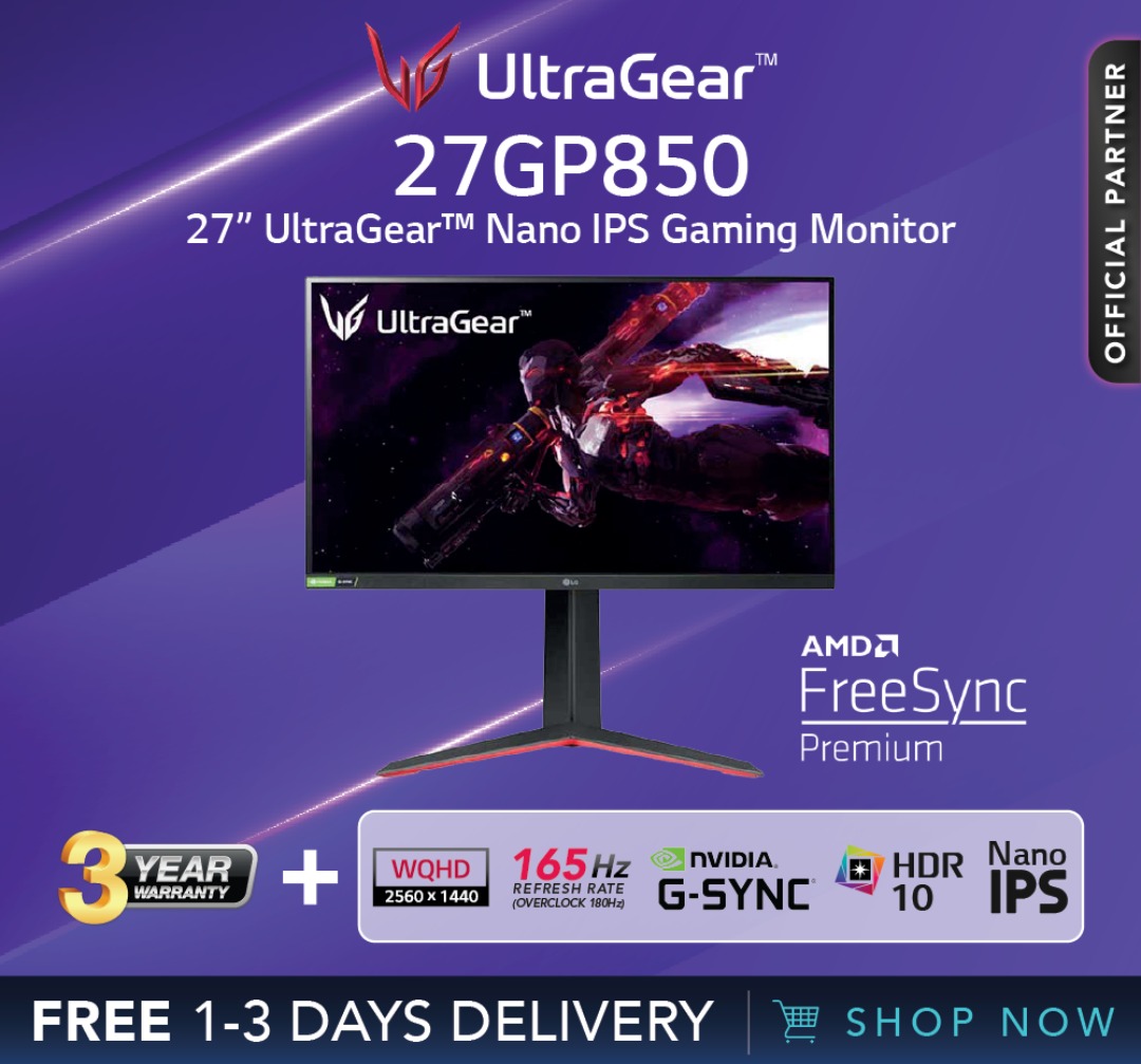 [SALE] LG 27GP850-B UltraGear 27" QHD NANO IPS Gaming Monitor with ...