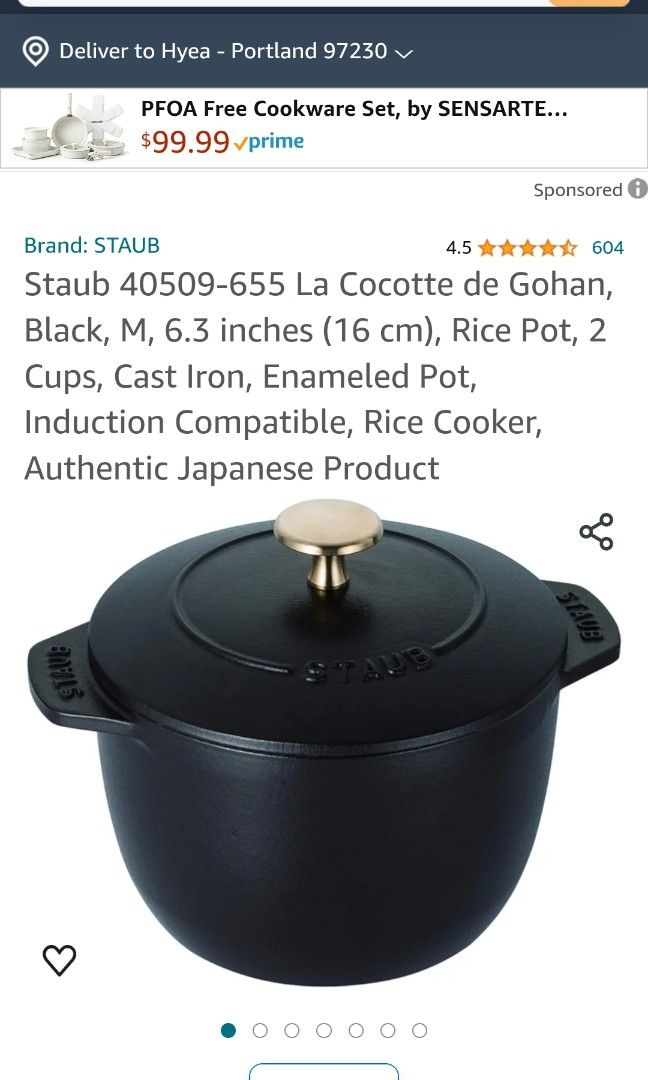 STAUB RICE COCOTTE 16CM, TV & Home Appliances, Kitchen Appliances ...
