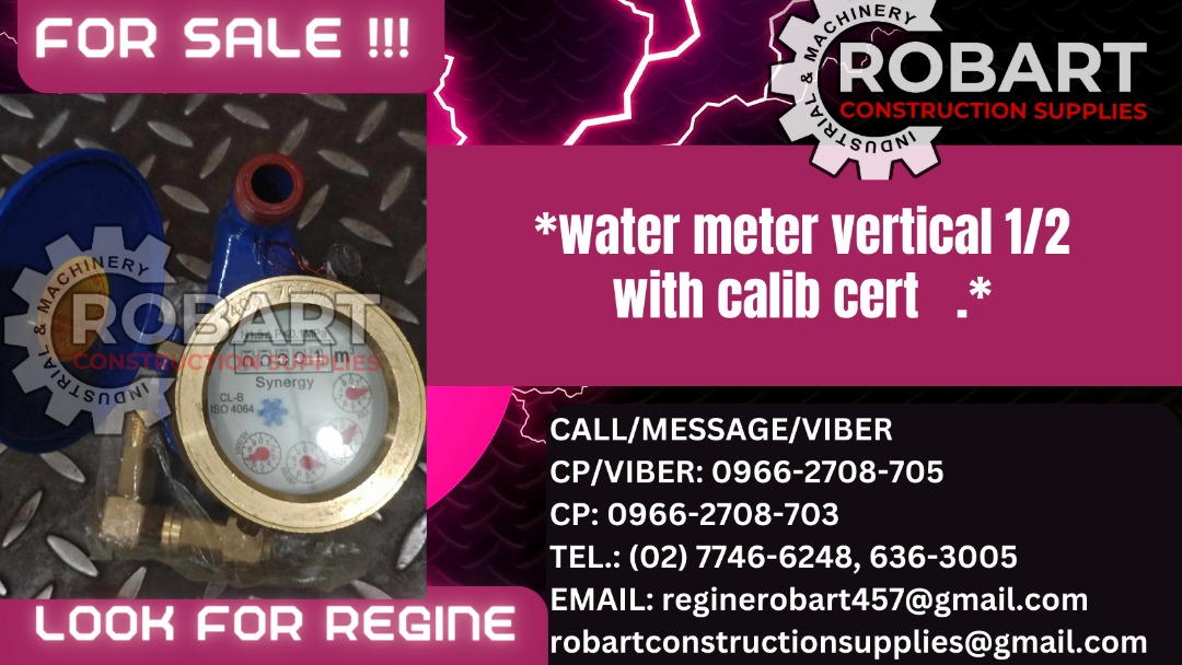 *water meter vertical 1/2 with calib cert .*, Commercial & Industrial ...
