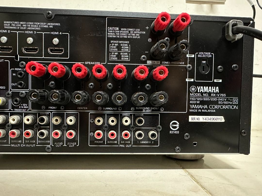 YAMAHA RX V765 收音/AV環繞擴大機 HDMI家庭劇院 7.1聲道 3D藍光 /~可當前級使用/全新副廠遙控器, 耳機及錄音音訊 ...