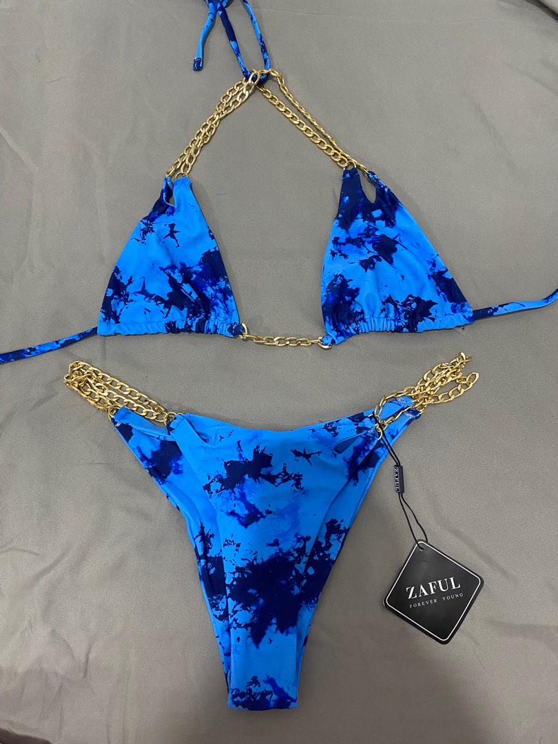 Zaful Chain Linked Bikini Swimsuit, Women's Fashion, Swimwear, Bikinis ...