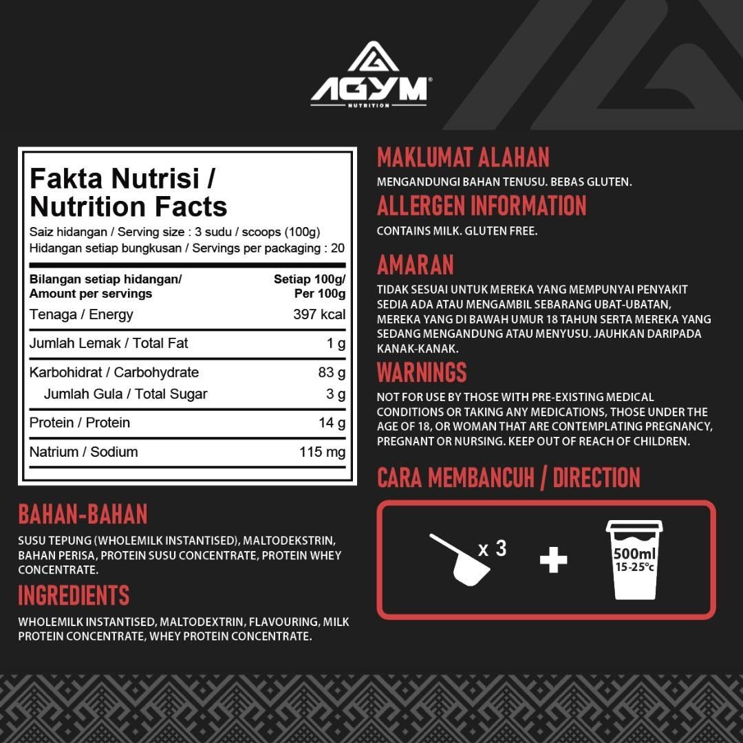 AGYM TITAN MASS - Z 2KG (66 serving) HALAL JAKIM CERTIFIED, Health ...