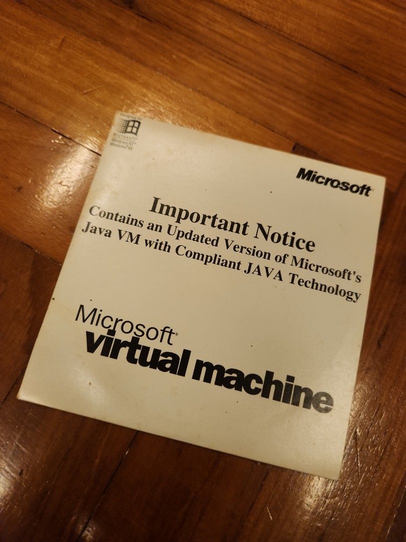 Antique Microsoft virtual machine CD, Hobbies & Toys, Memorabilia & Collectibles, Vintage ...