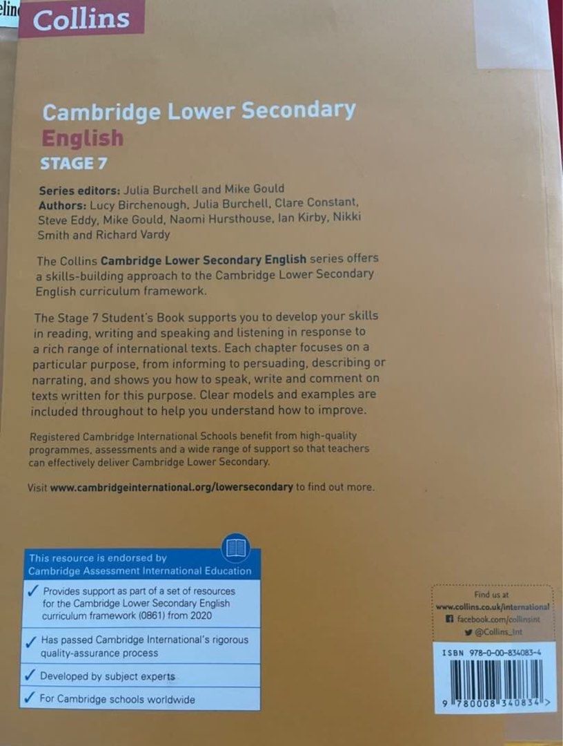 Cambridge Lower Secondary English Stage 7 : Student Book, Hobbies & Toys, Books & Magazines ...