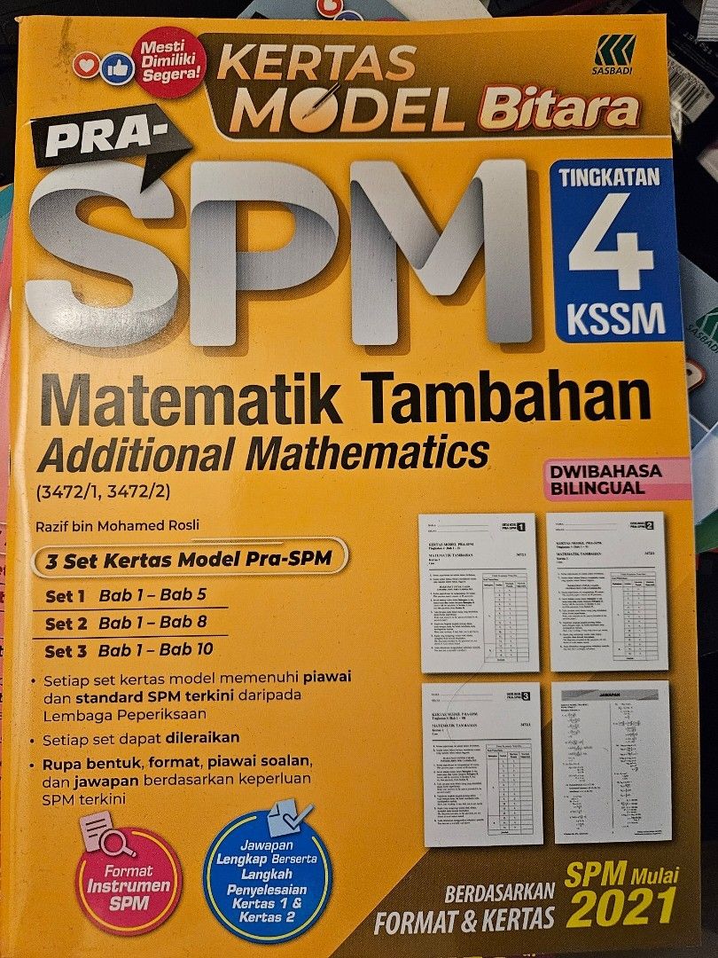 Form 4 KSSM Workbooks SPM (addmaths + science subjects), Hobbies & Toys ...