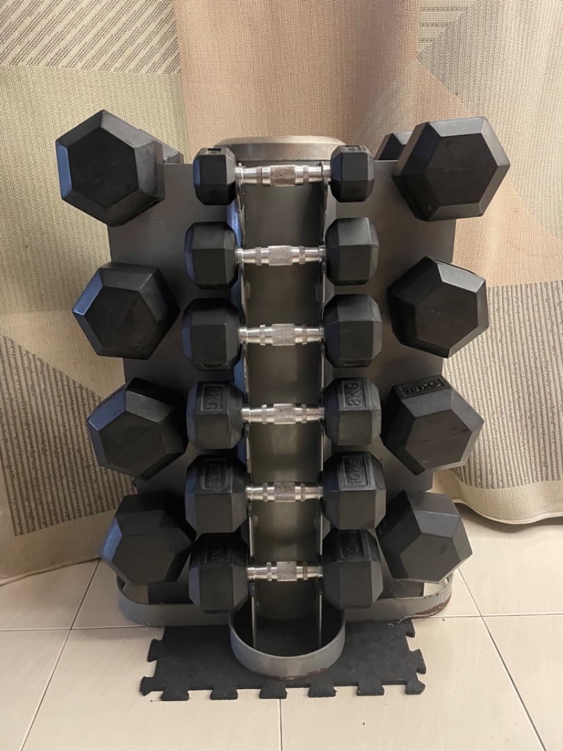 Hex dumbbell in 2kg increment 2kg to 20kg total 220kg free weight ...