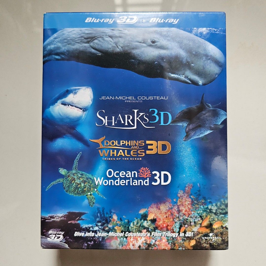 Jean Michel Cousteau presents Sharks 3D + Dolphins and Whalds 3D and Ocean Wonderland 3D Blu-ray ...