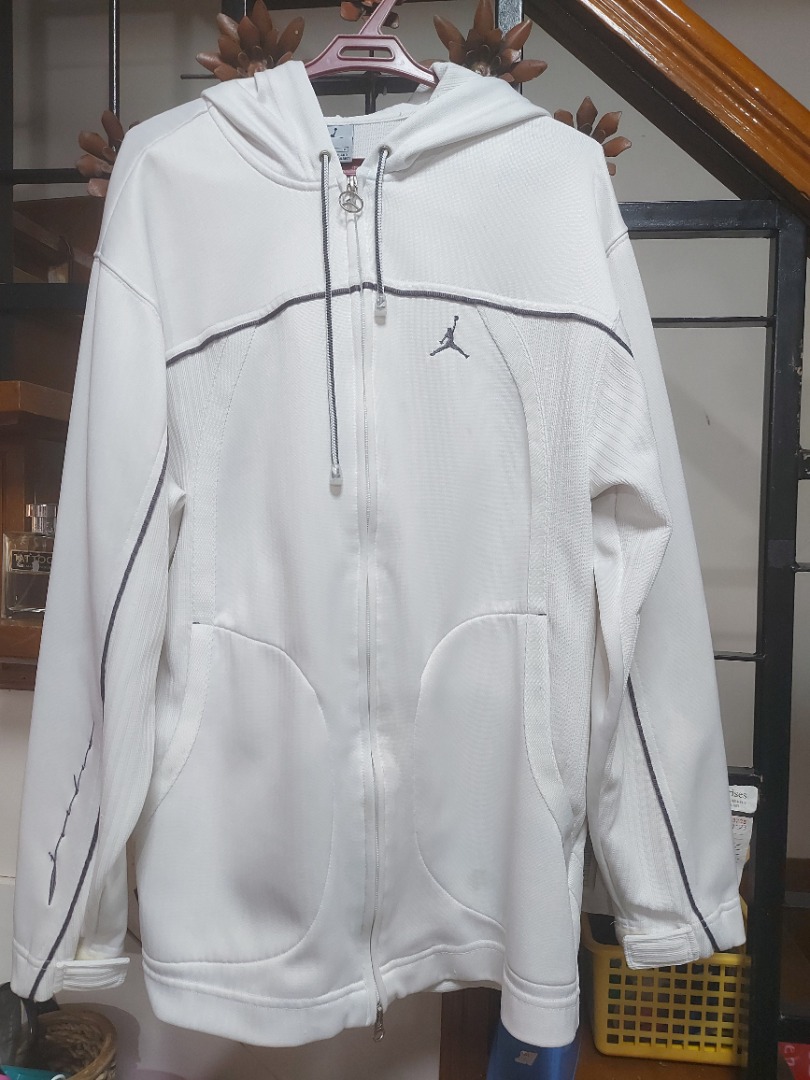 Jordan White Hoodie Jacket, Men's Fashion, Coats, Jackets and Outerwear ...