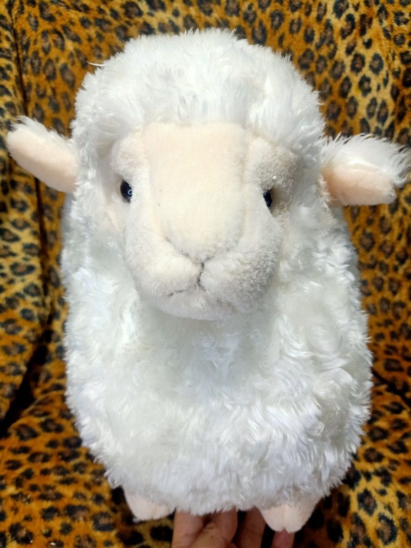 JUMBO SIZE BEAUTIFUL REALISTIC COTTON WHITE ROSE PATTERN SHEEP / LAMB ...
