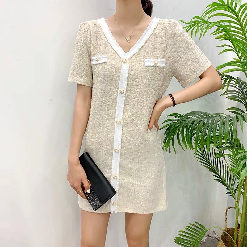 Korean Tweed dress, Women's Fashion, Dresses & Sets, Dresses on Carousell