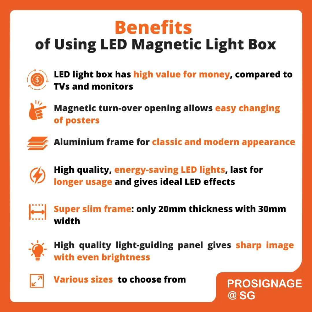 LED Menu Board Restaurants Cafe Lightbox Snap frame Wall Mount Magnetic ...