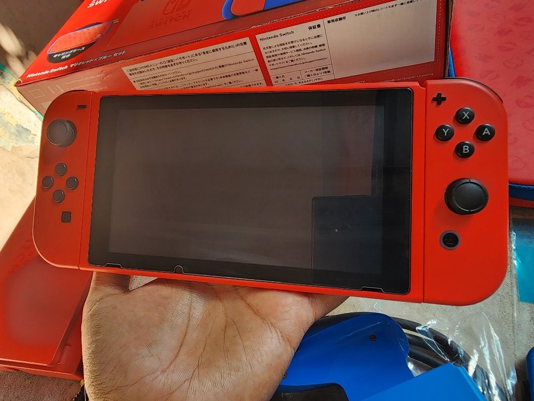 Nintendo Switch v2 Mario Red & Blue Limited Edition Fullset 02, Video ...