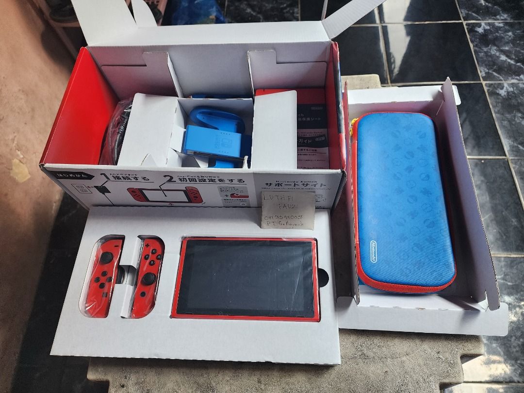 Nintendo Switch v2 Mario Red & Blue Limited Edition Fullset 02, Video ...