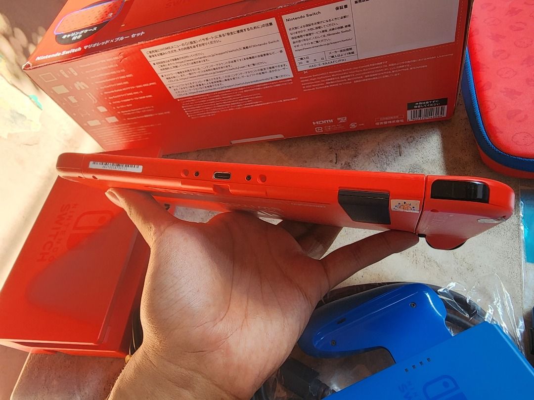 Nintendo Switch v2 Mario Red & Blue Limited Edition Fullset 02, Video ...