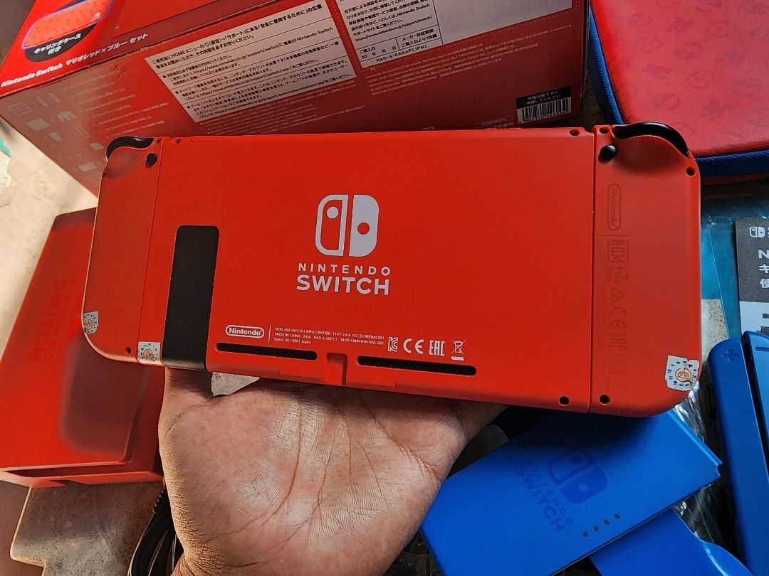 Nintendo Switch v2 Mario Red & Blue Limited Edition Fullset 02, Video ...