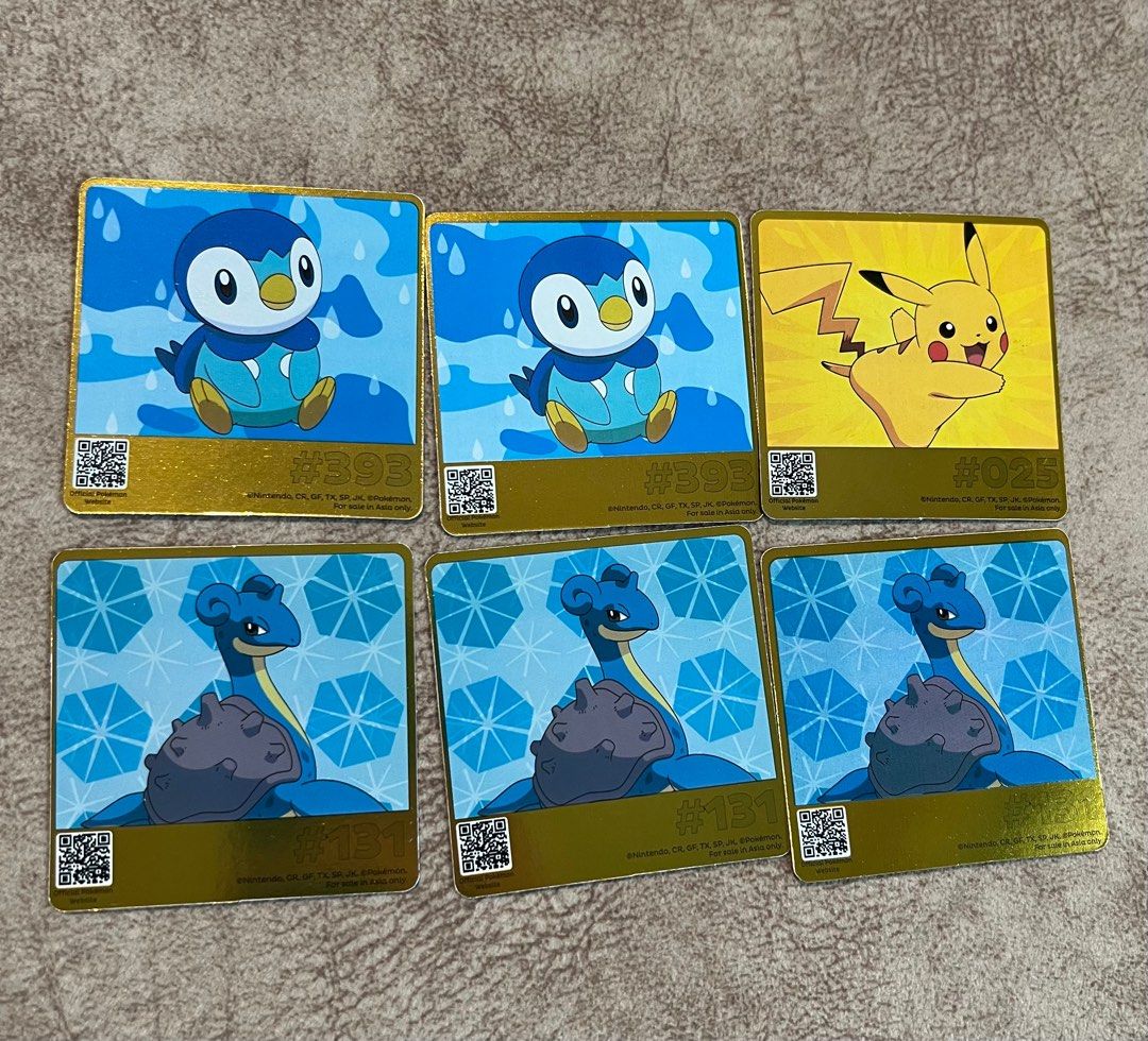 Oreo Pokemon Cards (Piplup, pikachu, lapras), Hobbies & Toys, Toys ...