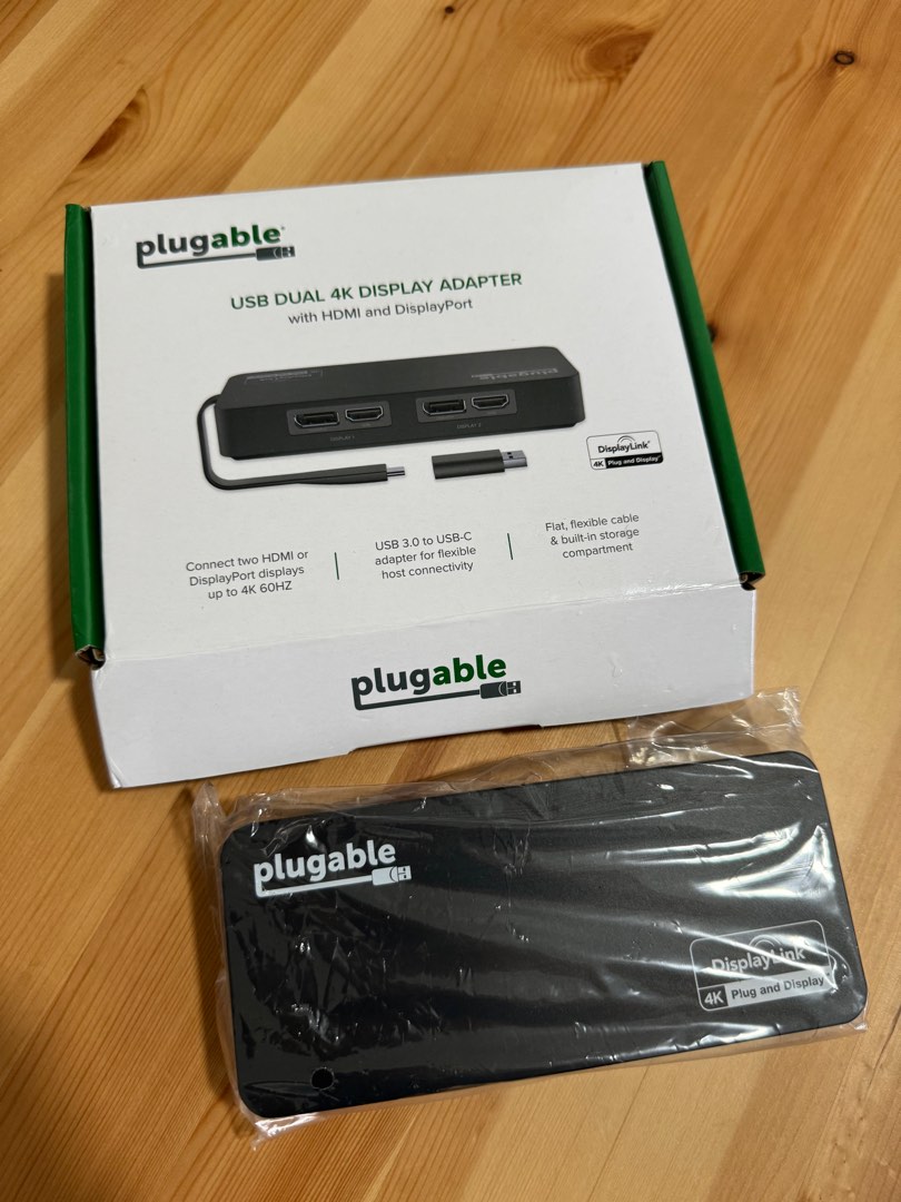 Plugable 4K DisplayPort and HDMI Dual Monitor Adapter for USB 3.0 and ...