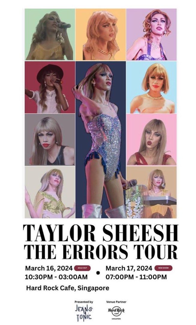 Taylor Sheesh Errors Tour 2024, Tickets & Vouchers, Event Tickets on ...