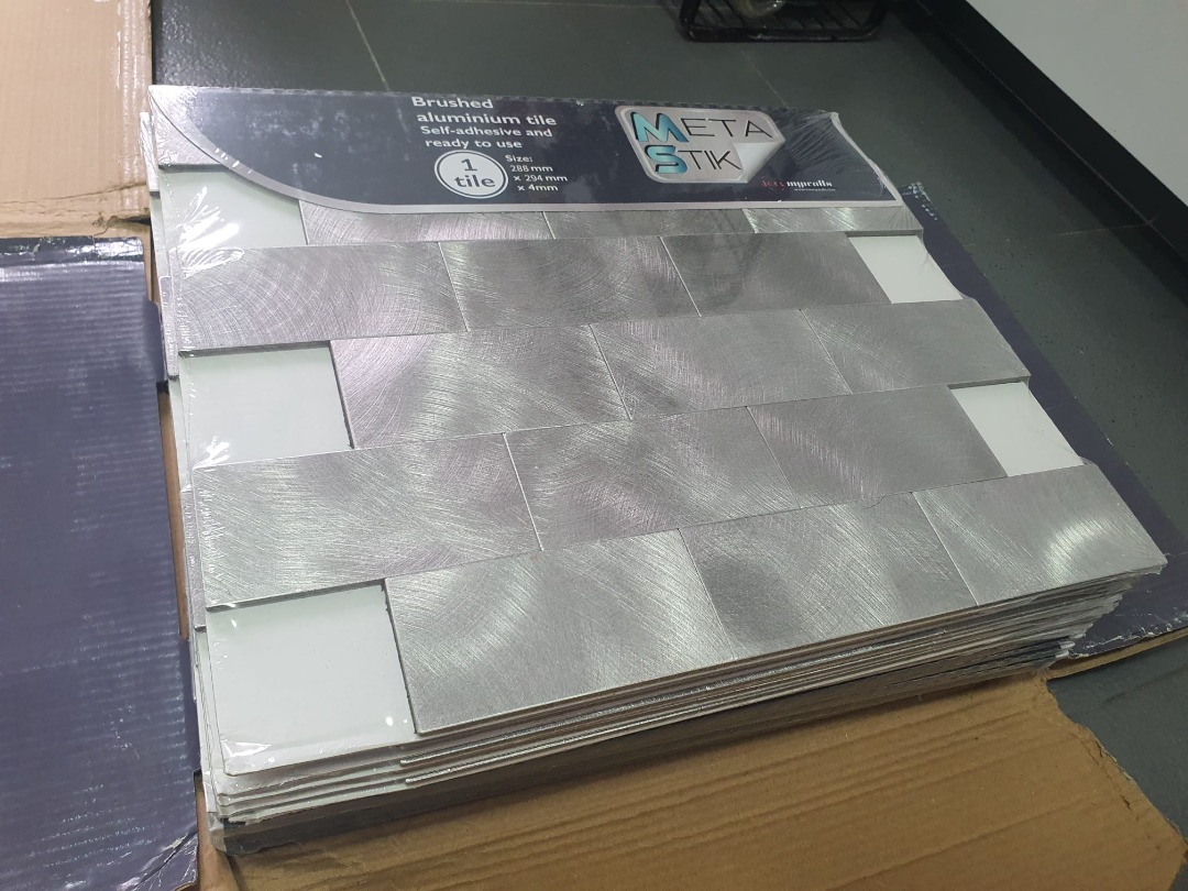 Thick Real Aluminium Wall tile (Strong Self Adhesive), Furniture & Home ...