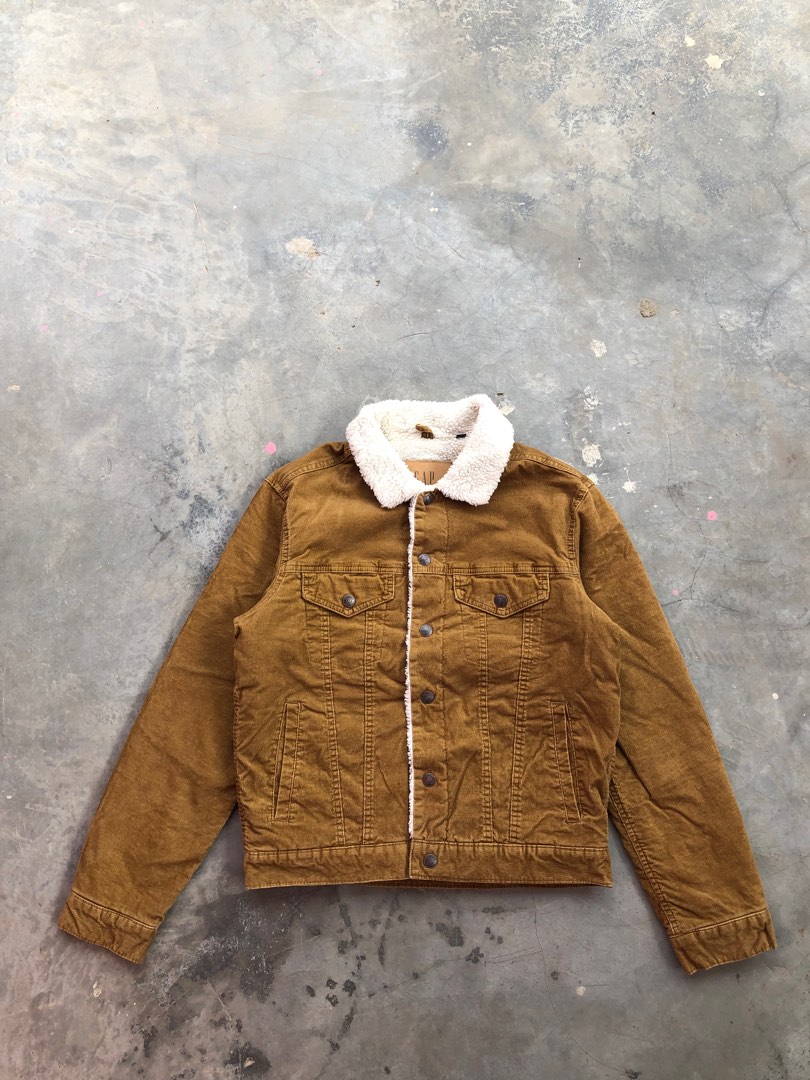 vintage gap corduroy button up jacket trucker, Men's Fashion, Coats ...