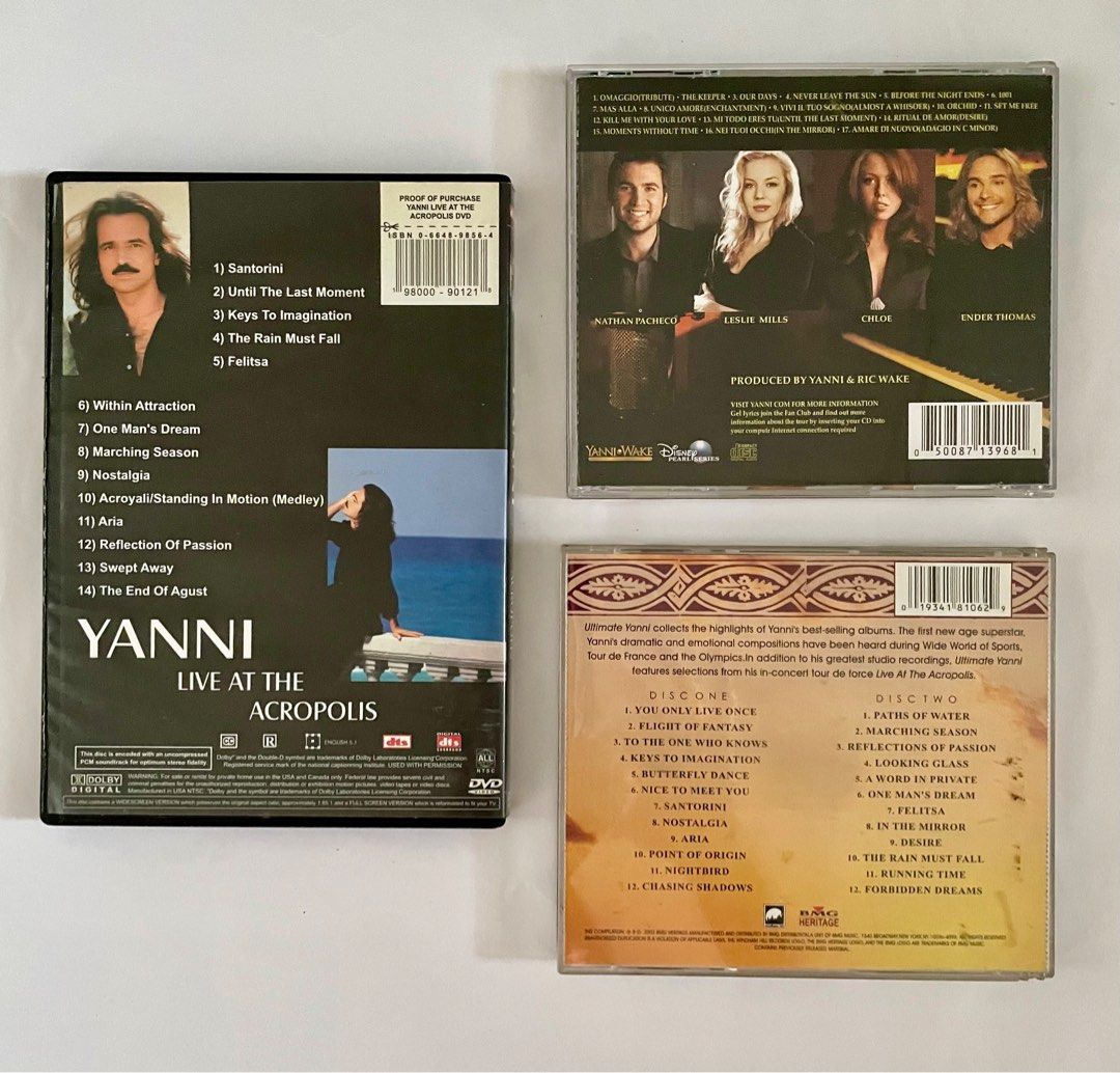 YANNI DVD and CD (3 pieces), Hobbies & Toys, Music & Media, CDs & DVDs on Carousell