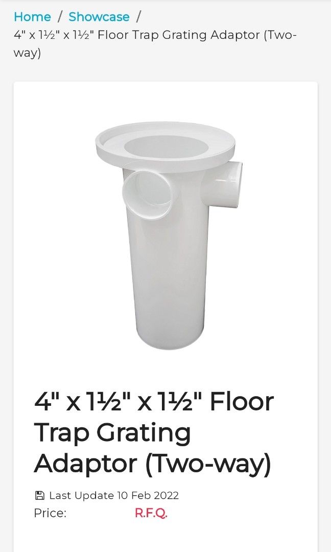 4" Floor Trap Grating Adaptor (uPVC) ( 2 design types) on Carousell