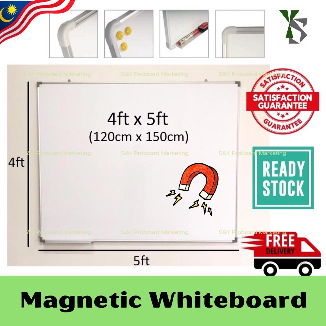 4x5 Magnetic Whiteboard with Stand Size White Board, Hobbies & Toys ...