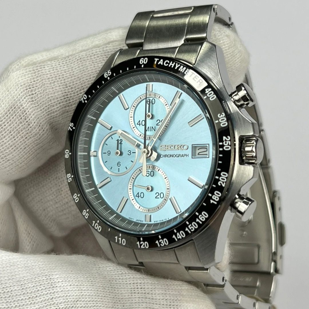 精工 SEIKO CHRONOGRAPH 石英錶 SPIRIT SBTR029 Blue Dial 天藍面 100M 防水, 男裝, 手錶及 ...
