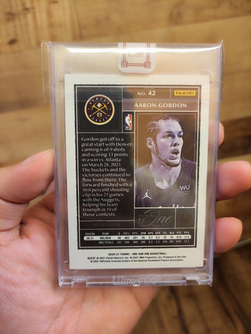 Aaron Gordon Panini One and One numbered 80/99, Hobbies & Toys, Toys & Games on Carousell