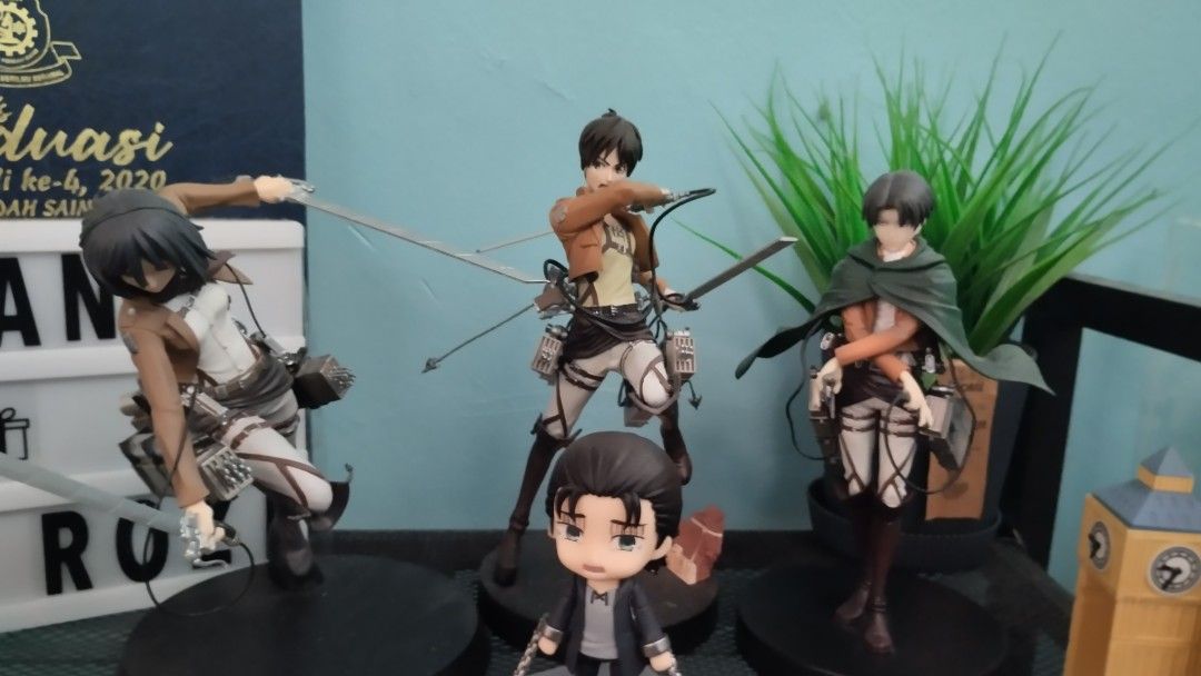 Attack on Titan anime figure Eren Levi Mikasa, Hobbies & Toys, Toys ...