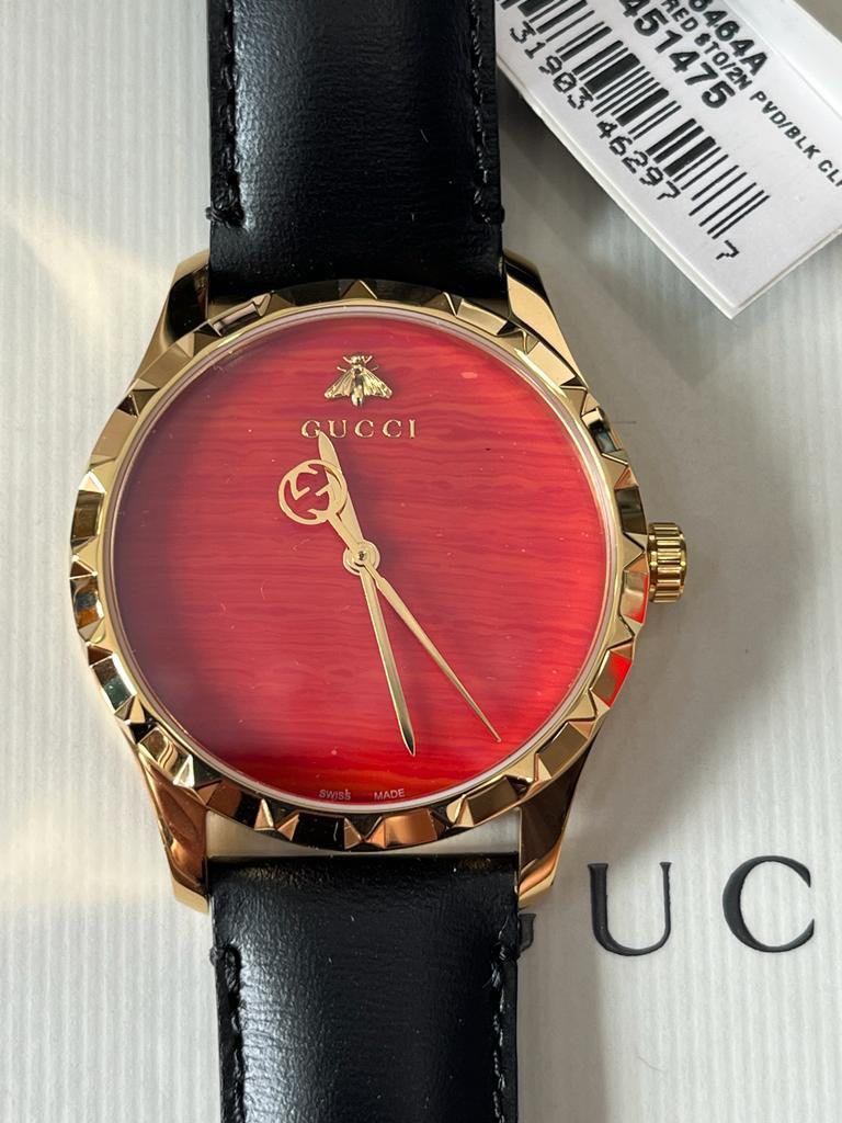 Authentic Gucci watch with the iconic bee in red, Luxury, Watches on ...