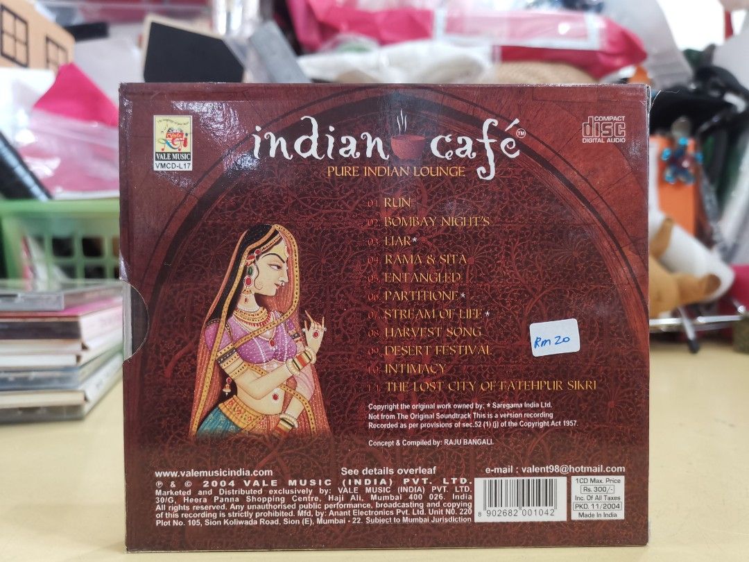 (CD) INDIAN cafe Pure Indian Lounge, Hobbies & Toys, Music & Media, CDs ...