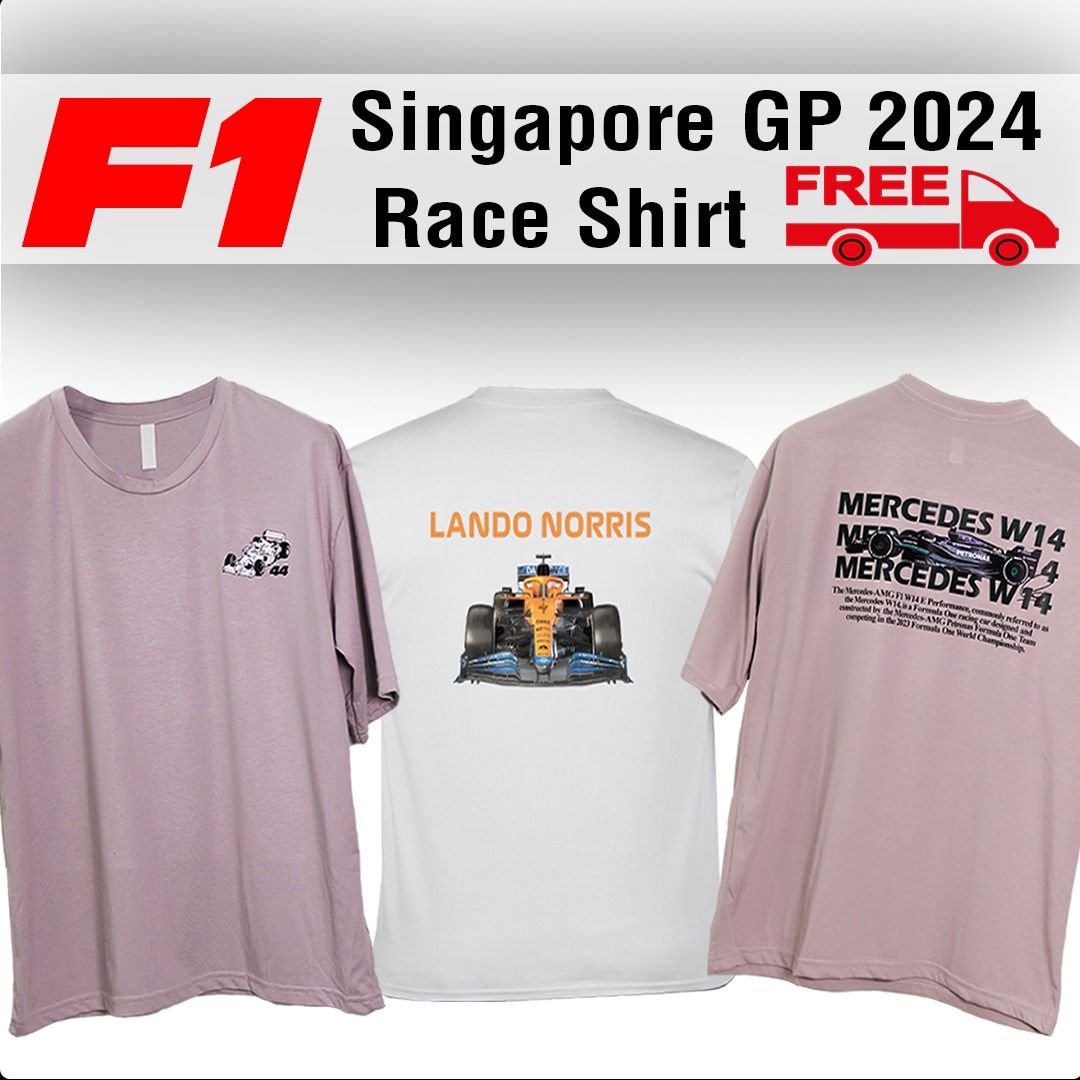 Custom Shirt F1 Singapore GP, Lando Norris, Lewis Hamilton, McLaren ...