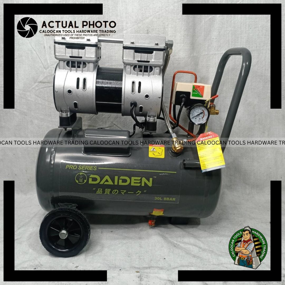 DAIDEN 1HP Silent Type Oil Free Air Compressor 30L Best for Dental ...