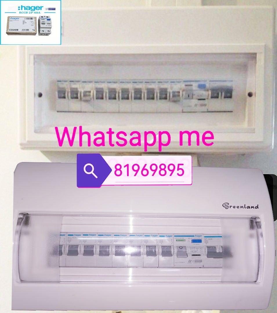 HDB.Replacement of electrical DB box. RCCB /ELCB/ RCD. CB. circuit ...