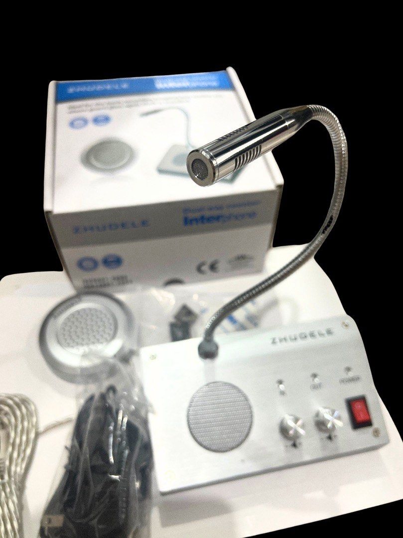 Dual way audio office clinic bank hospital counter window interphone ...