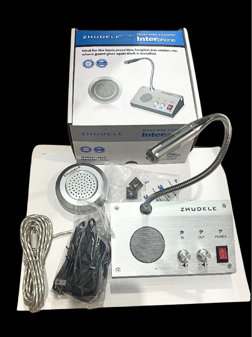 Dual way audio office clinic bank hospital counter window interphone ...
