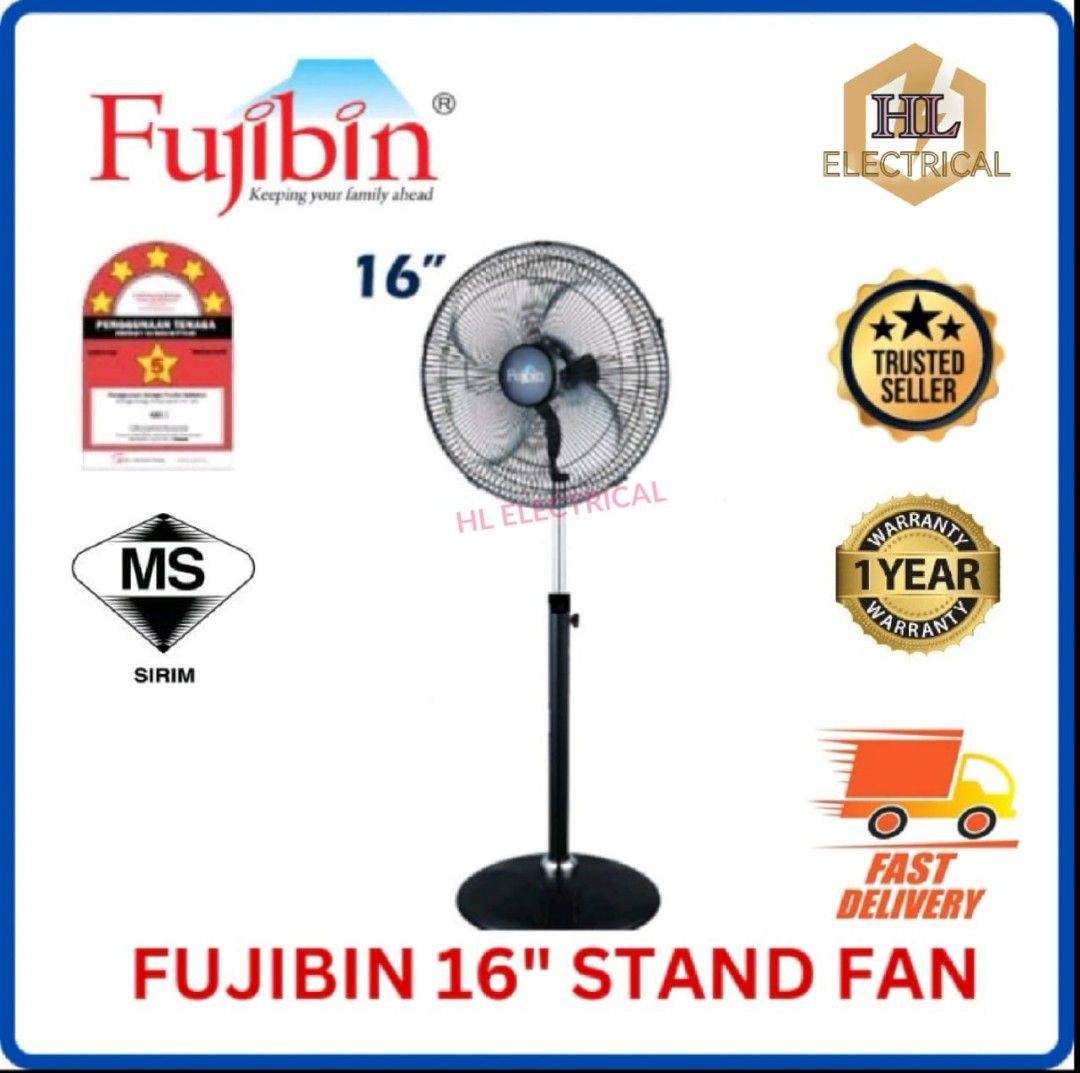 FUJIBIN 16INCH STAND FAN, Furniture & Home Living, Lighting & Fans ...