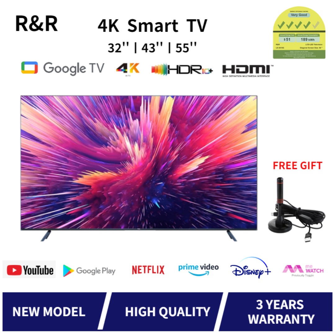 Google TV Android 13 Smart TV 55 Inch Digital TV HDR10 Netflix Youtube ...
